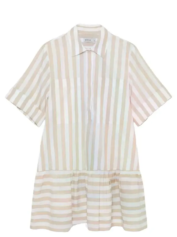 Simkhai Cris Striped-pattern Mini Shirt Dress - Neutrals