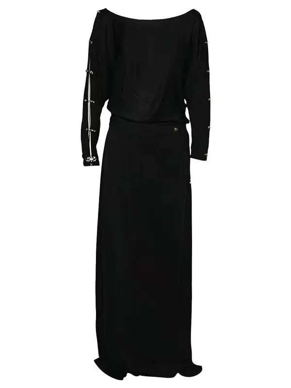 Roberto Cavalli Metal Link Sleeve Dress - Black