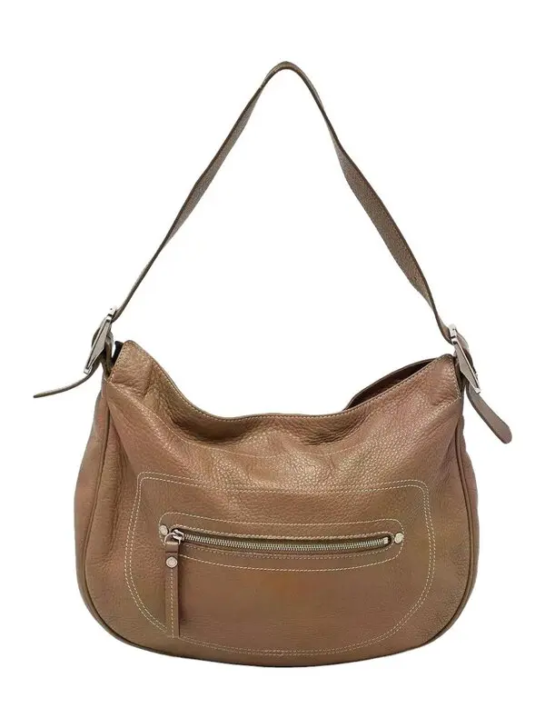 Longchamp Leather Hobo Shoulder Bag - Brown