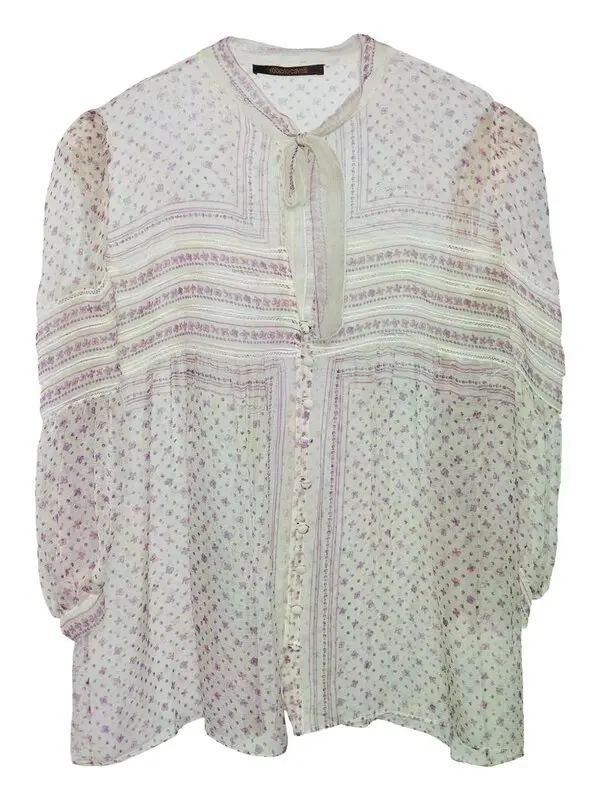 Roberto Cavalli Floral-print Silk Blouse - White