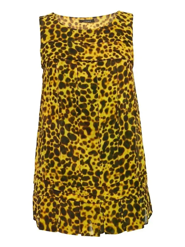 Versace Leopard-print Top - Yellow