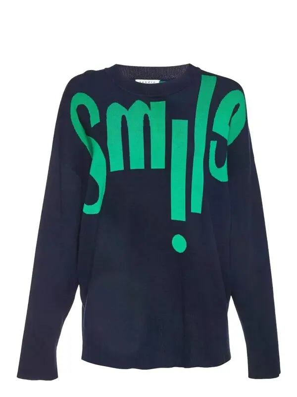 Sandro Intarsia-knit Sweater - Blue