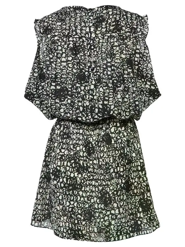 Balenciaga Abstract-print Dress - Black