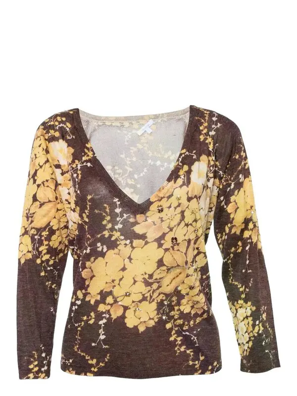 Max Mara Floral-patterned Jumper - Brown