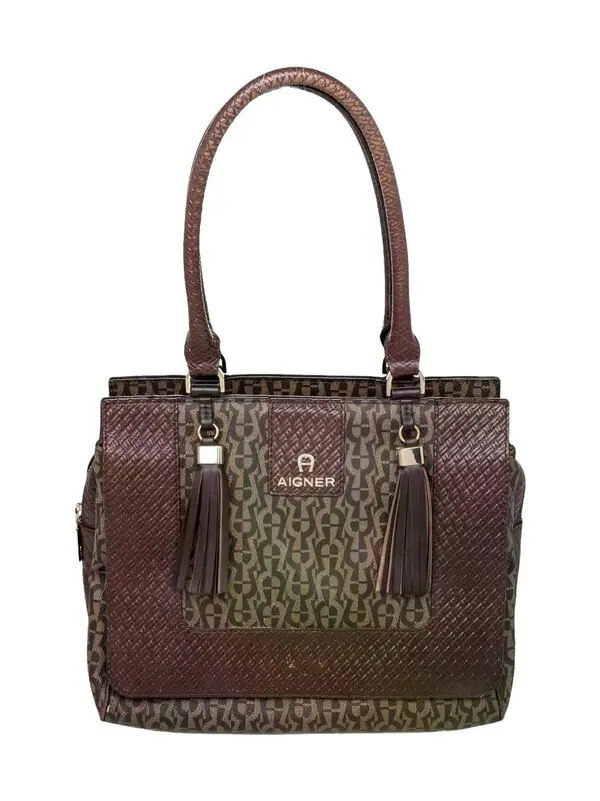 AIGNER Monogram Tote Bag - Brown
