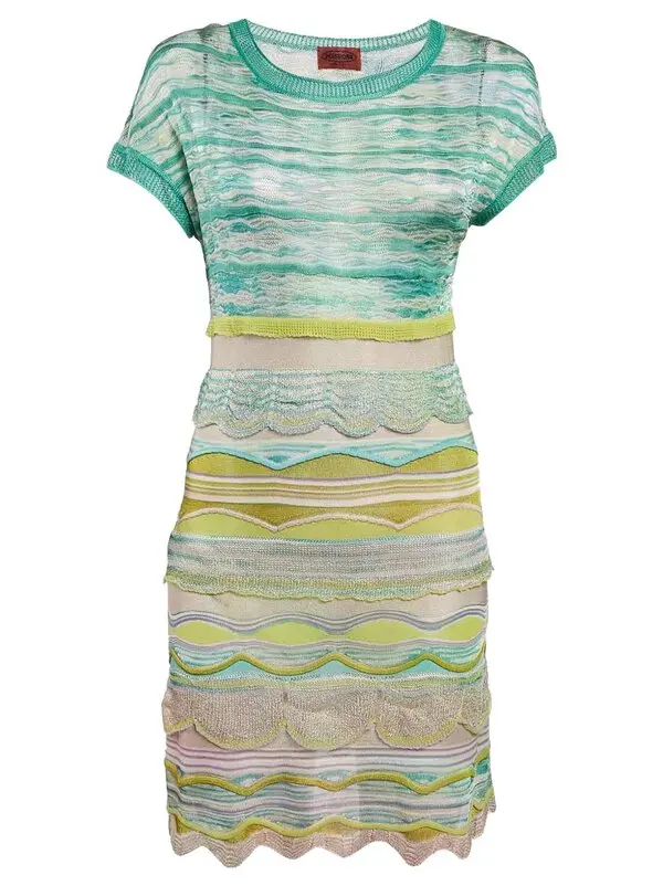 Missoni Wave Knitted Dress - Green