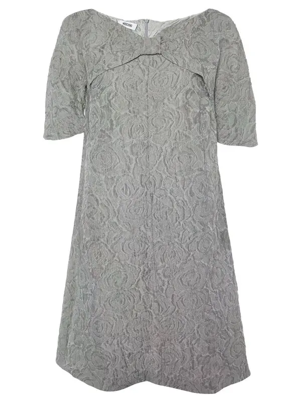 Moschino Rose Cloqué Dress - Grey