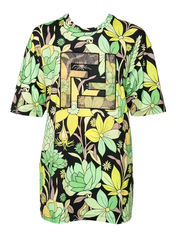 Fendi Floral-print T-shirt - Green
