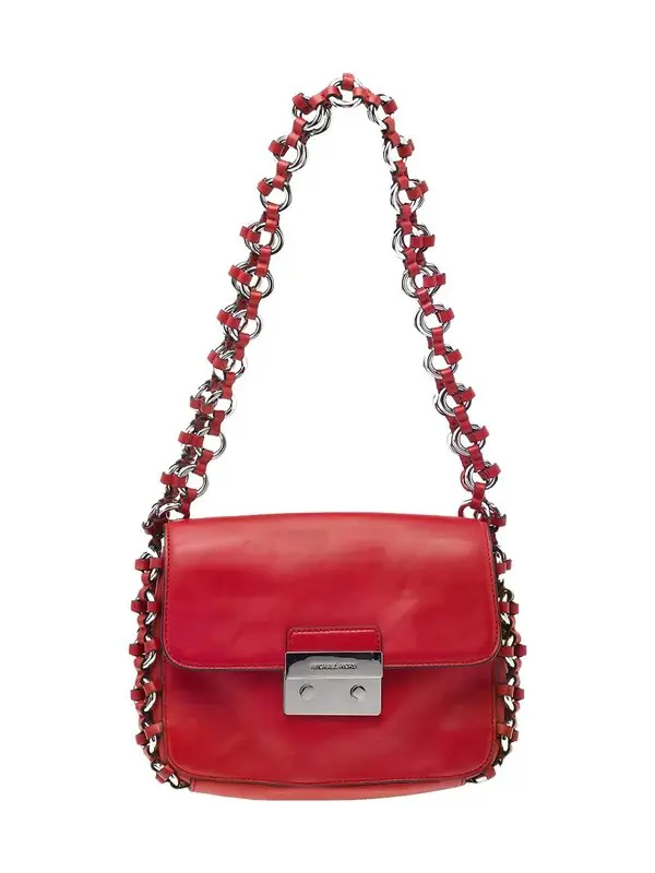 Michael Kors Piper Leather Shoulder Bag - Red