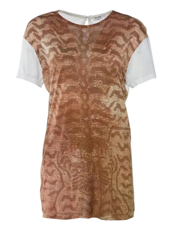 Miu Miu Snake-print T-shirt - Brown