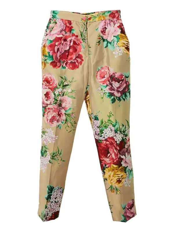 Dolce & Gabbana Floral-print Trousers - Yellow
