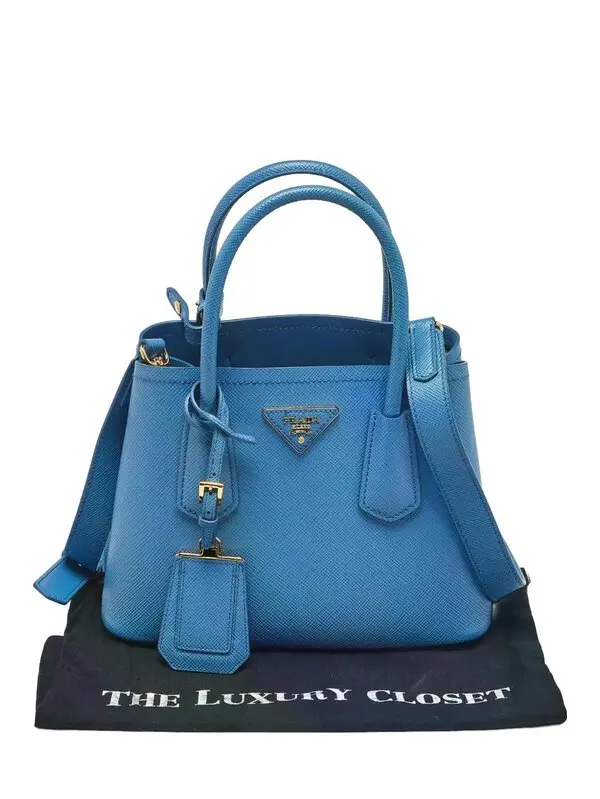 Prada Saffiano Leather Tote Bag - Blue