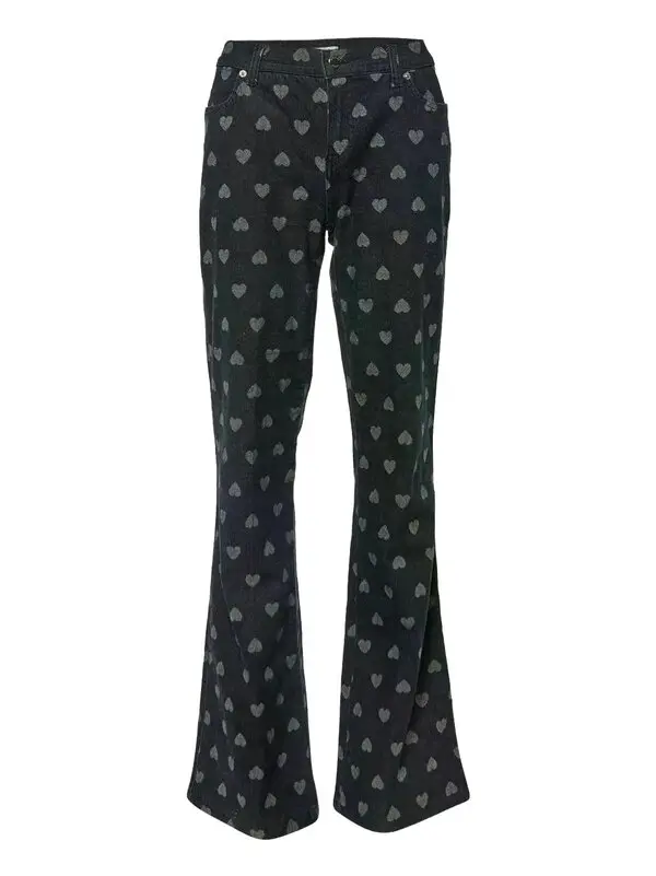 Moschino Heart-patterned Flared Jeans - Blue