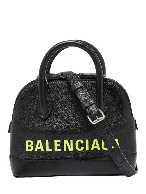 Balenciaga 2024 Leather Logo Satchel Bag - Black