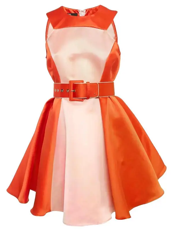 Elisabetta Franchi Belted Mini Dress - Orange