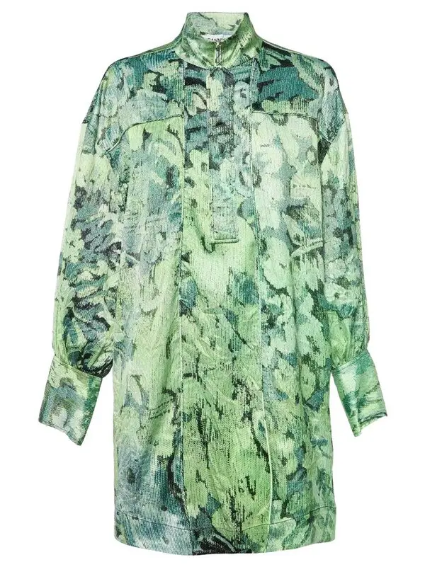 GANNI Floral-print Midi Dress - Green