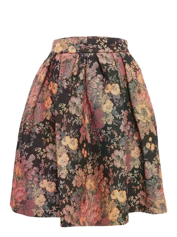 Maje Floral-jacquard Skirt - Black