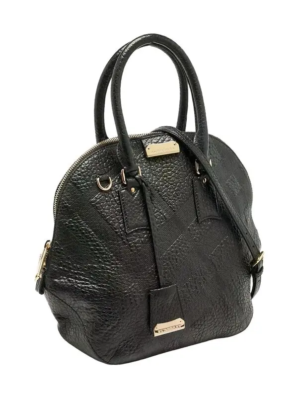 Burberry Orchard Embossed-leather Top Handle Bag - Black