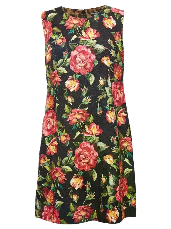 Dolce & Gabbana Floral Print Mini Dress - Black
