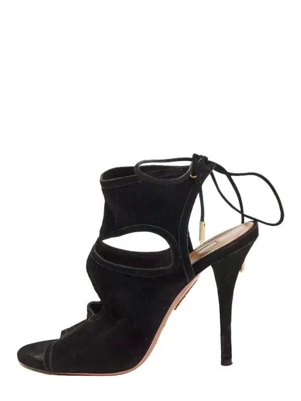 AQUAZZURA Cut-out Lace Sandals - Black