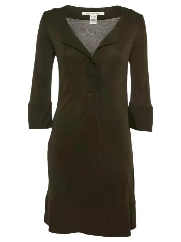 Diane Von Furstenberg Vintage V-neck Dress - Brown