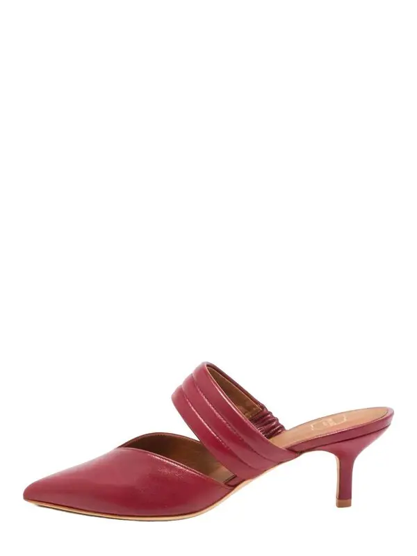 MALONE SOULIERS Padded Leather Mules - Red