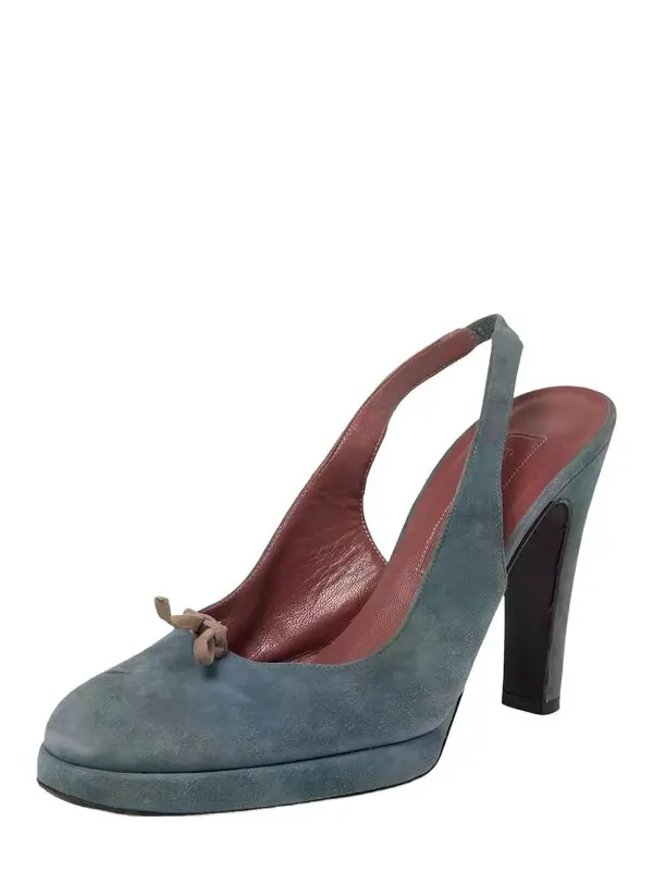 SERGIO ROSSI 110mm Suede Slingback Pumps - Blue
