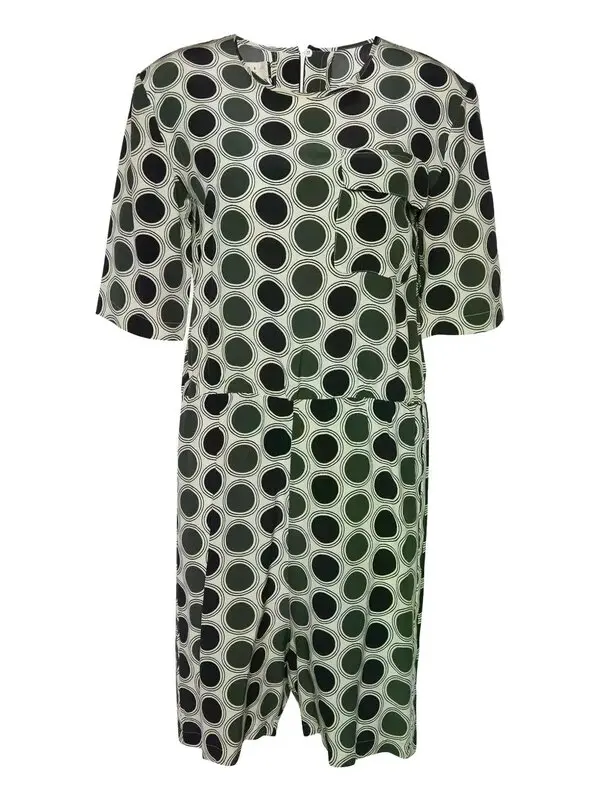 Marni Circle-print Playsuit - Green