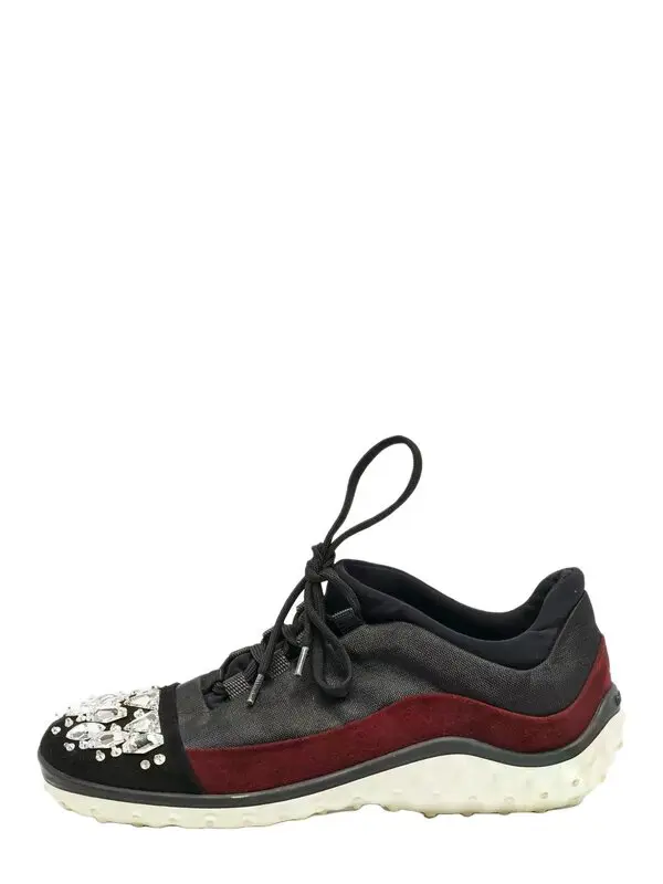 Miu Miu Crystal-embellished Sneakers - Black