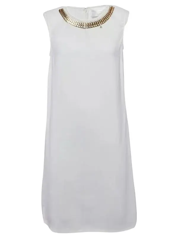 Elisabetta Franchi Chain-link Detailing Midi Dress - White