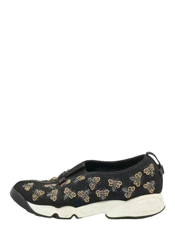 Dior Bee-print Mesh Sneakers - Black