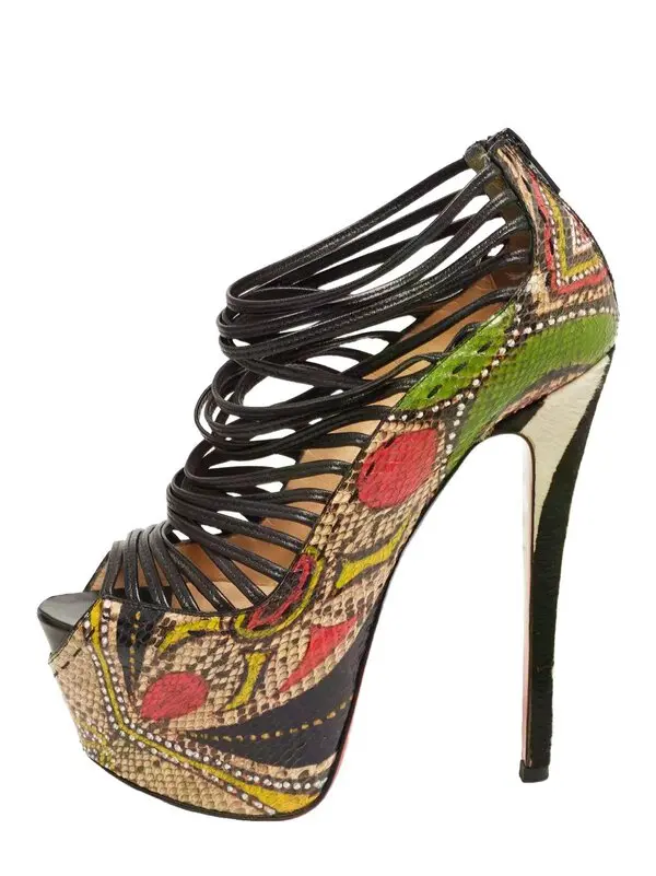 CHRISTIAN LOUBOUTIN 135mm Zoulou Platform Strapped Heeled Sandals - Black