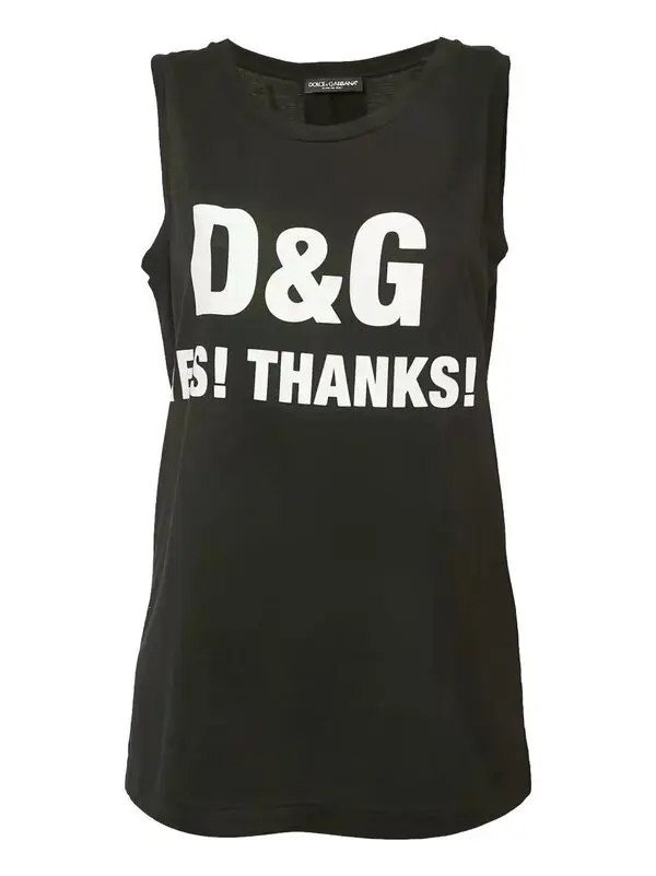 Dolce & Gabbana Logo-print Sleeveless Top - Black