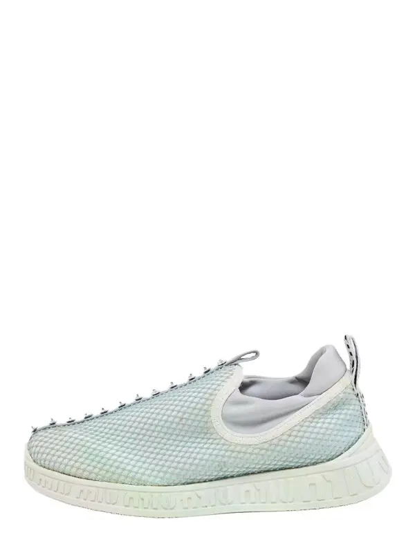 Miu Miu Crystal-embellished Slip-on Sneakers - Blue