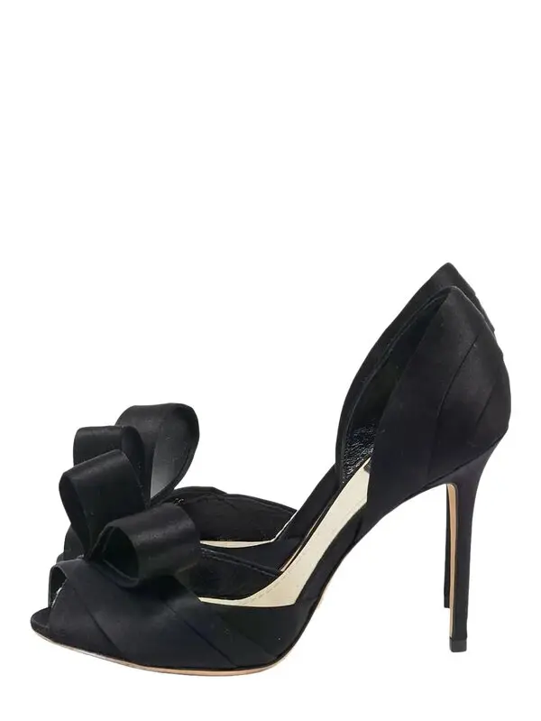 Dior 100mm Bow-detail Satin Pumps - Black
