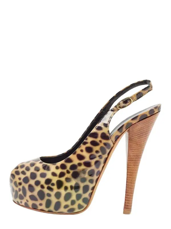 GIUSEPPE ZANOTTI 120mm Leopard Print Slingback Pumps - Neutrals