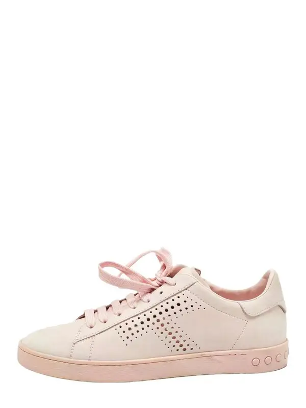 TOD'S Perforated Leather Lace-up Sneakers - Pink