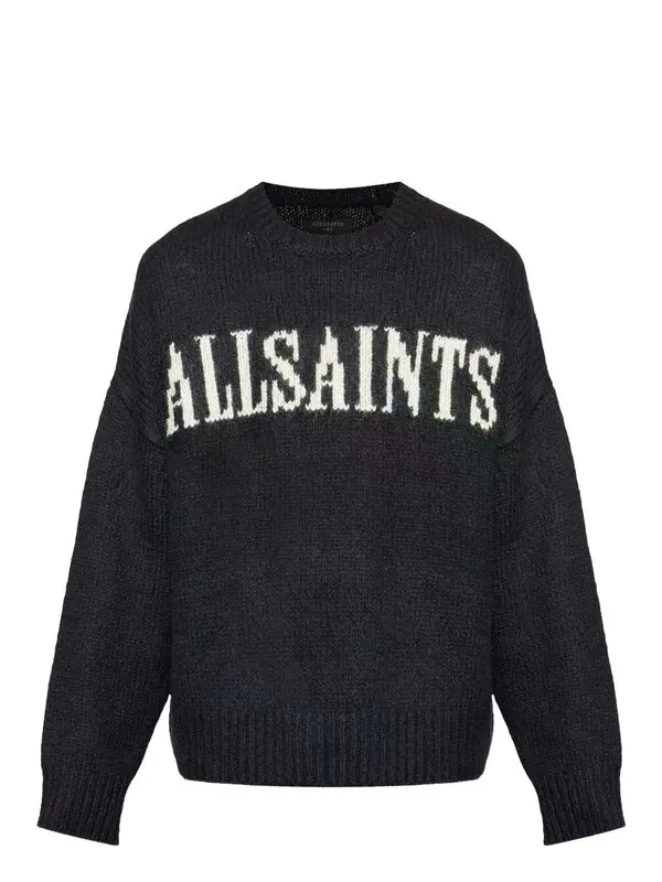 ALLSAINTS Stokes Logo-lettering Crew-neck Sweater - Black
