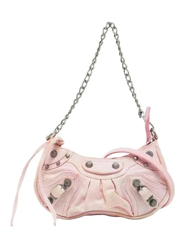 Balenciaga Mini Le Cagole Denim Shoulder Bag - Pink
