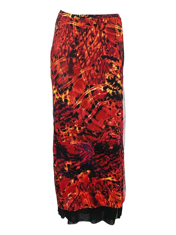 Kenzo Floral-print Maxi Skirt - Orange