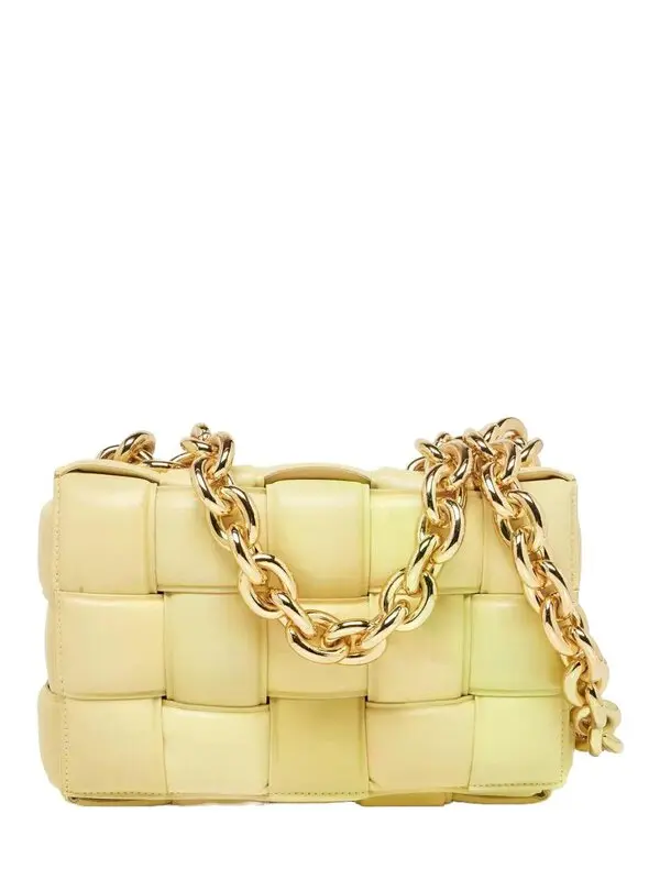 Bottega Veneta Cassette Leather Shoulder Bag - Yellow