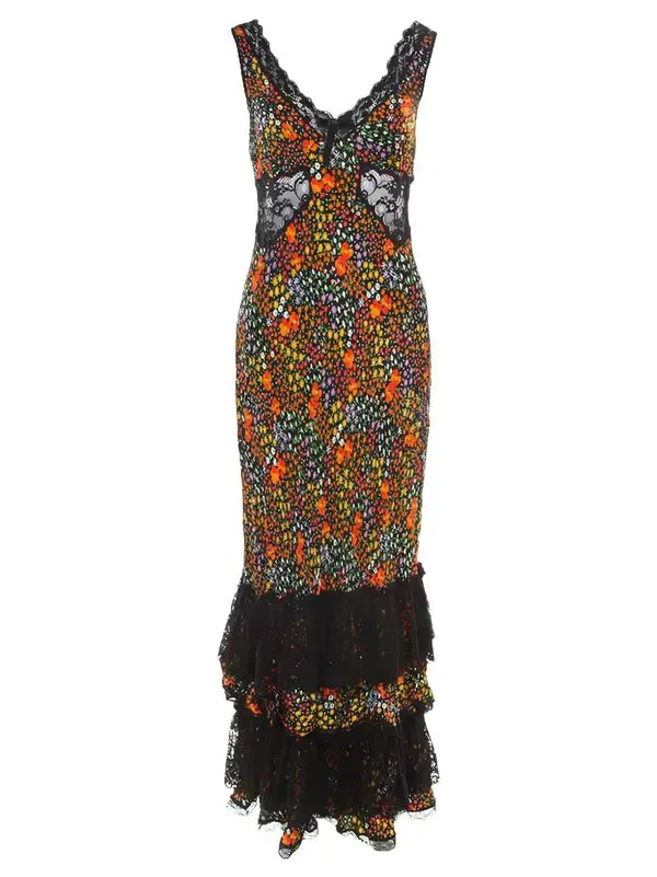 Dolce & Gabbana 1973 Floral-lace Midi Dress - Black