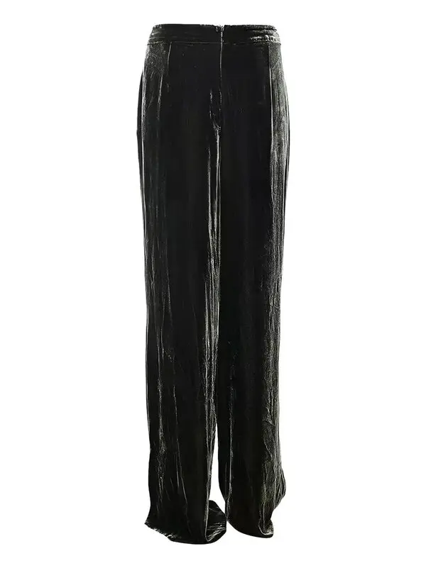 Sportmax Silk Straight Leg Trousers - Black