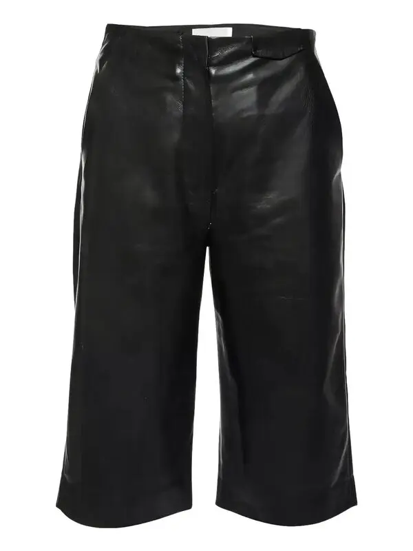 Nanushka Faux-leather Cropped Trousers - Black