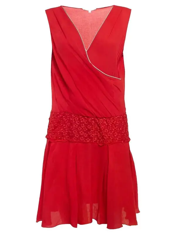 Maje Rosalina V-neck Dress - Red