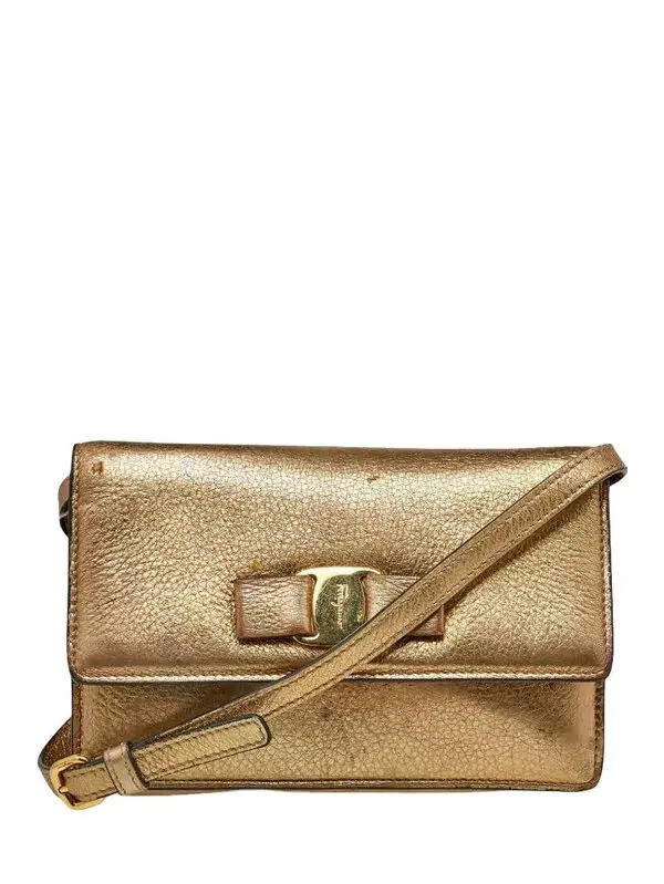 FERRAGAMO Vara Crossbody Bag - Gold