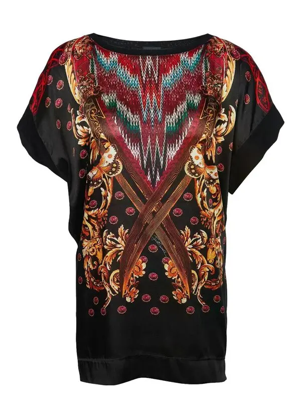 Just Cavalli Ornate-print Top - Black