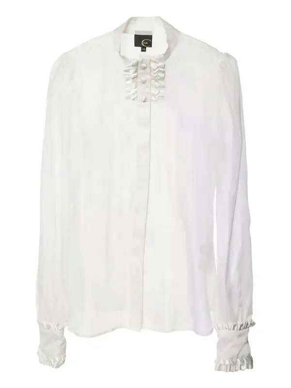 Just Cavalli Ruffled Long-sleeve Shirt - White
