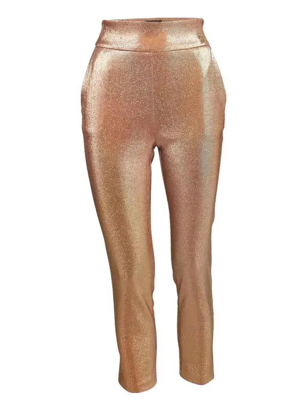 Elisabetta Franchi Metallic Lurex Trousers - Pink