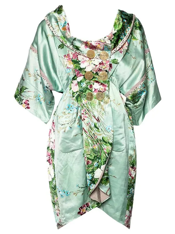 Kenzo Floral-print Wrap Dress - Green